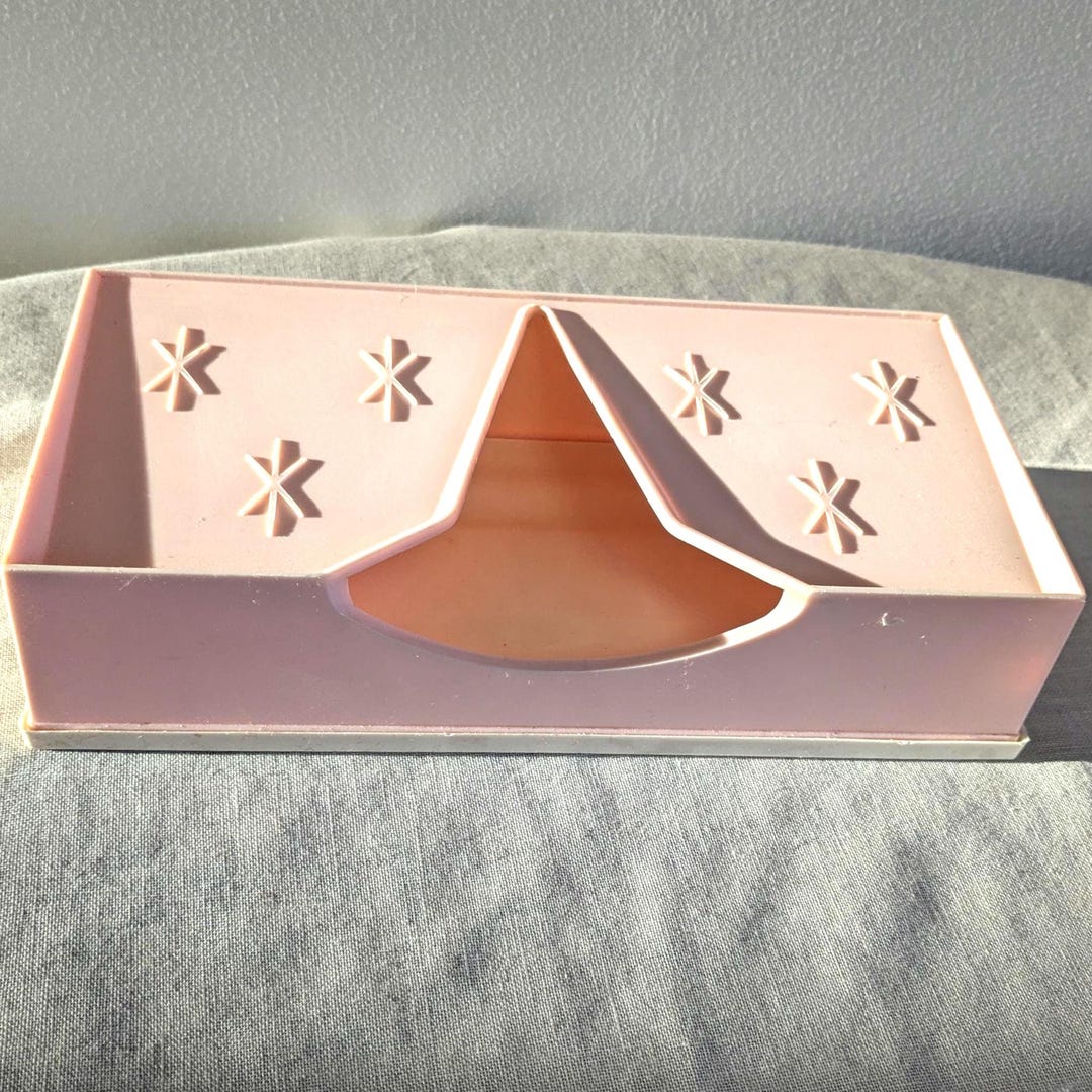 Vintage MCM Pink Starburst Tissue Box Cover: 1950s-60s Plastic - Etsy