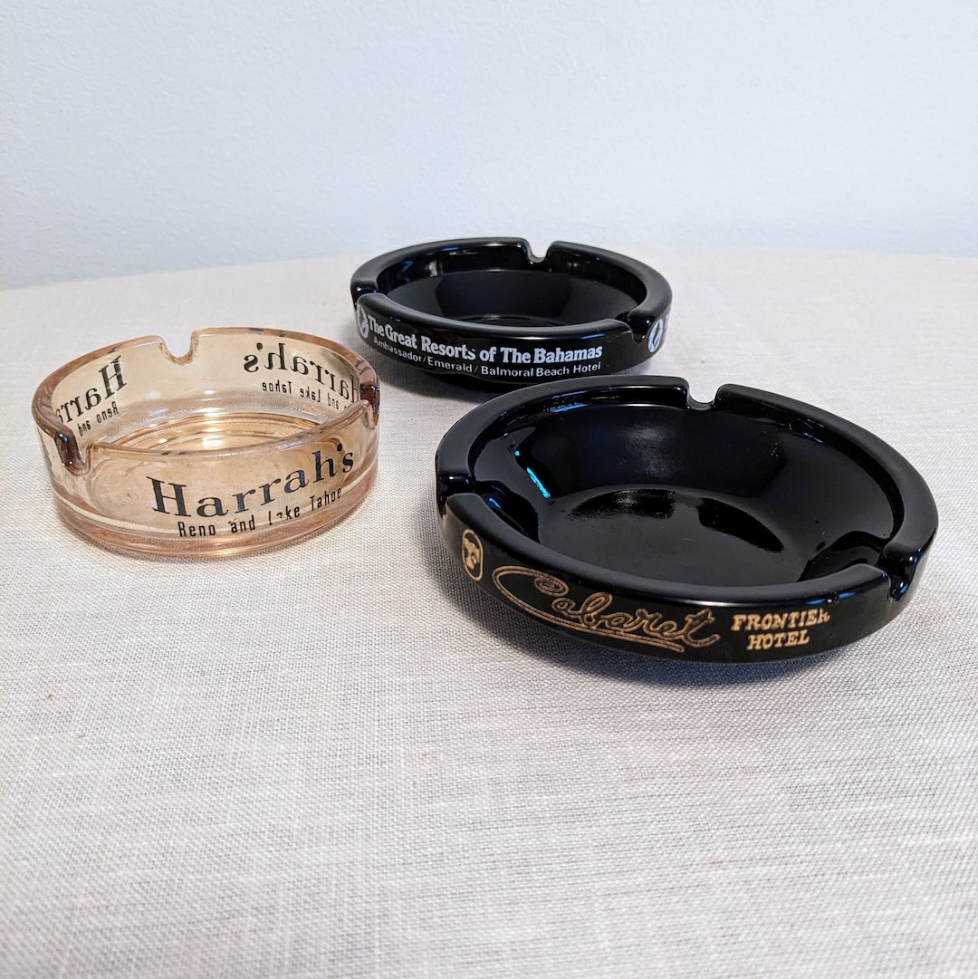 1970 - 1980 Set of 3 Vintage Hotel Ashtrays. Hotel Ashtrays From Harrah ...