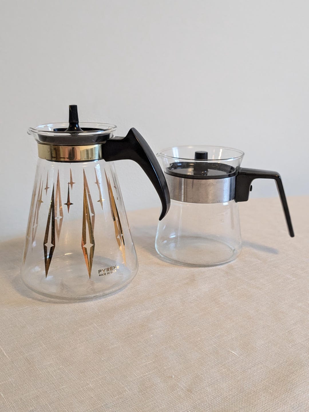 1970s Vintage Pyrex Gold Atomic Diamond Coffee Tea Juice Pitcher Carafe ...