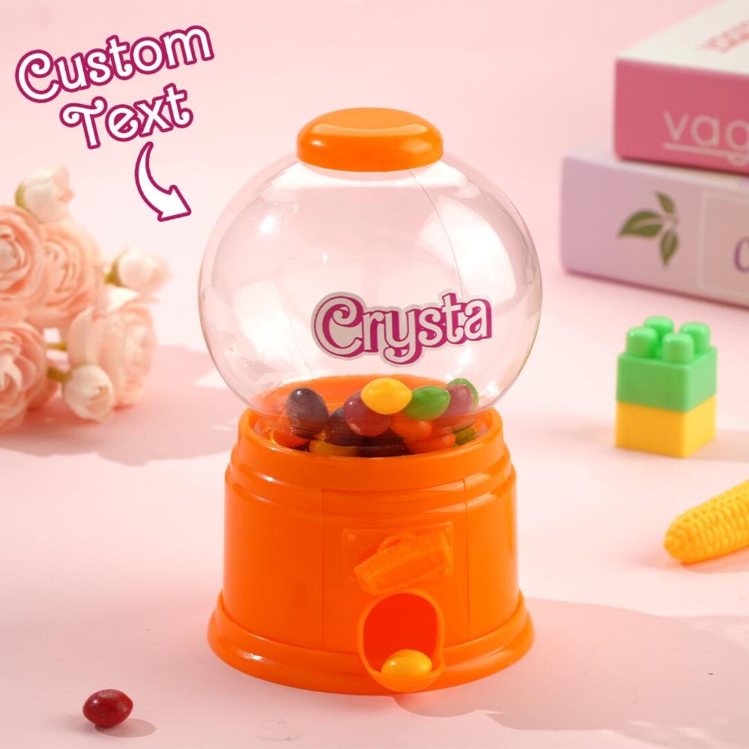 Mini Gumball Machine, Candy Dispenser, Choice of Color, Personalized ...
