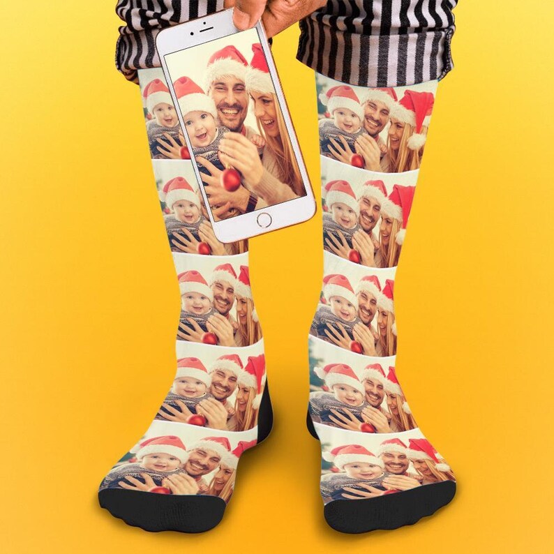Custom Couples Socks With Face Photo Upload. Face Printed Customized ...