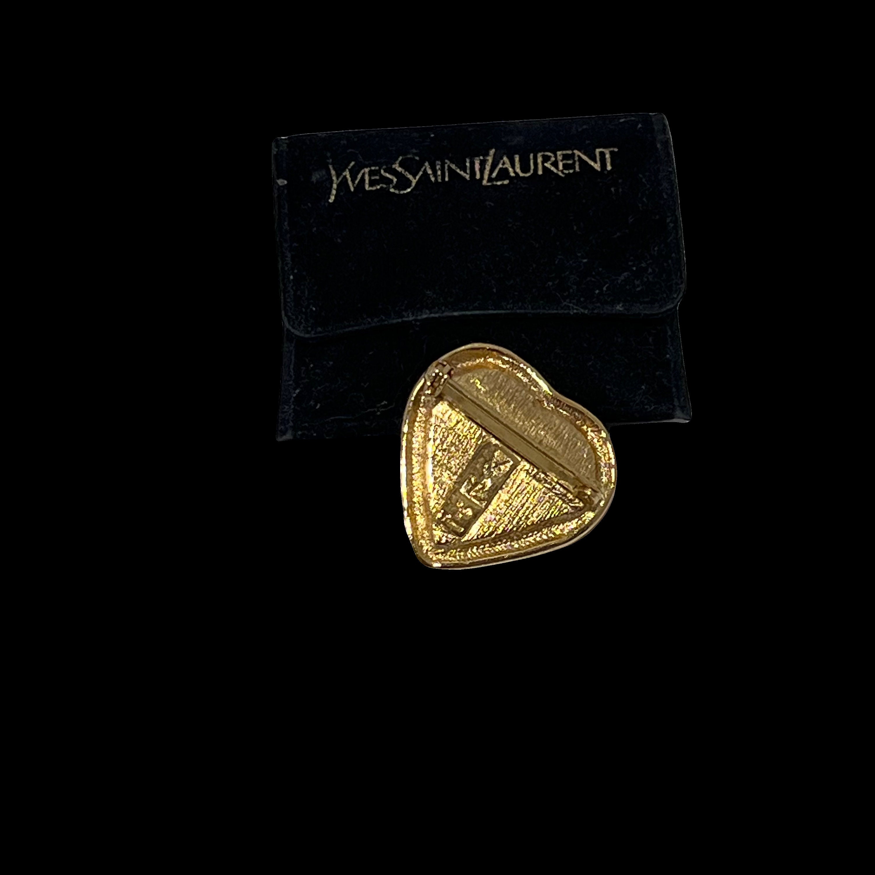 YSL Yves Saint Laurent Iconic Vintage 1980s Gripoix Red Petit Heart ...
