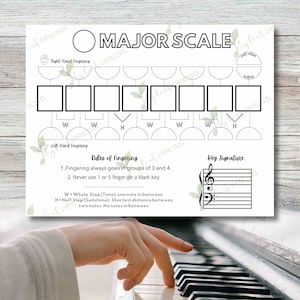 Major Scale Piano Worksheet Piano Teaching Music Scale Piano Printable ...