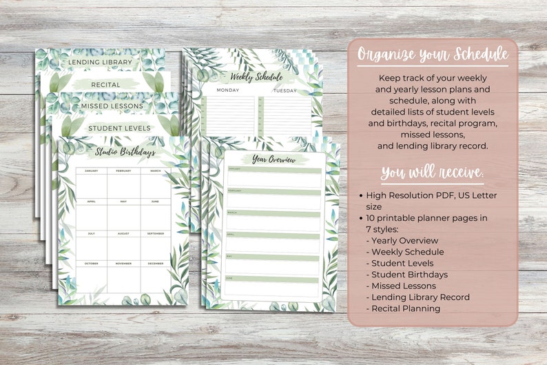 Printable Planner Pages for Music Teachers | Planning - Etsy