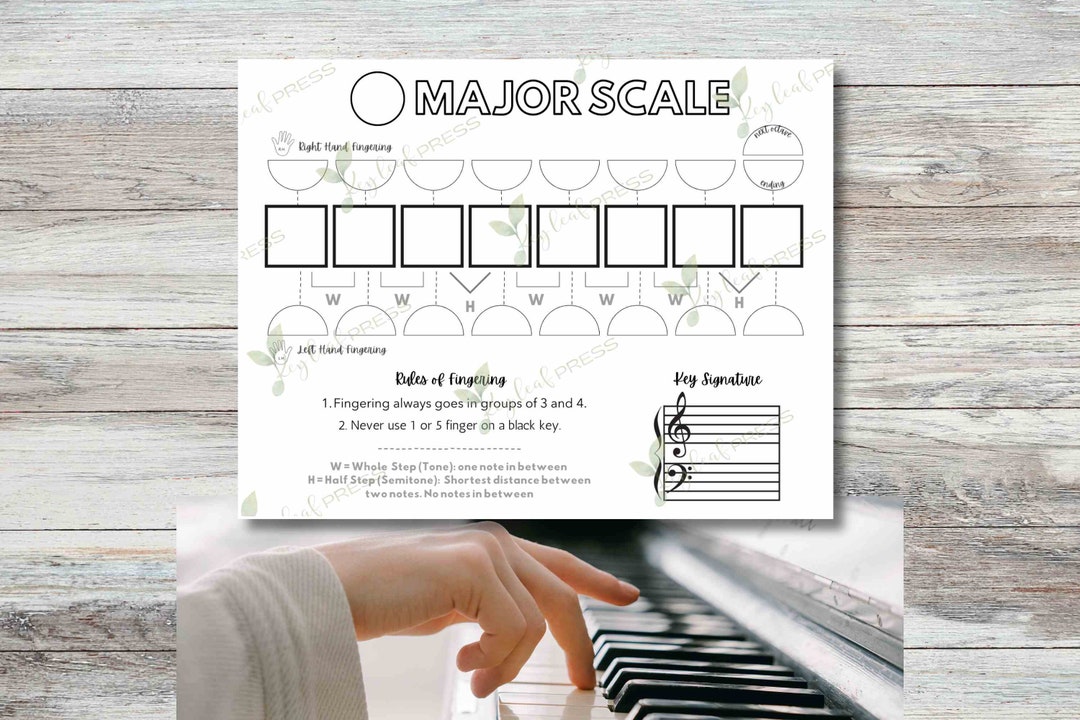 Major Scale Piano Worksheet | Piano Teaching | Music Scale | Piano ...