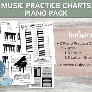 Music Practice Chart: Piano Pack | Piano Practice Chart | Printable ...