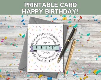 Printable Birthday Card Happy Birthday Tuba You Download Band Music ...