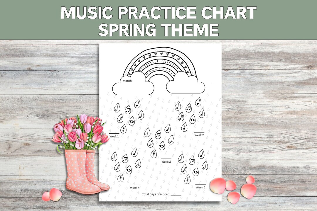 Music Practice Chart | Printable Music Chart | Practice Log - Etsy