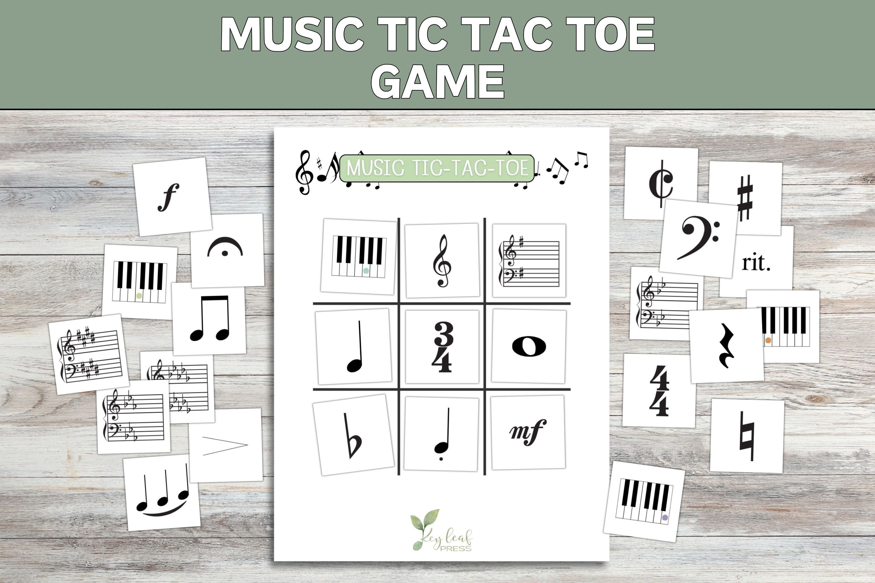 Music Tic Tac Toe | Music Flash Cards | Music Theory Game | Music ...