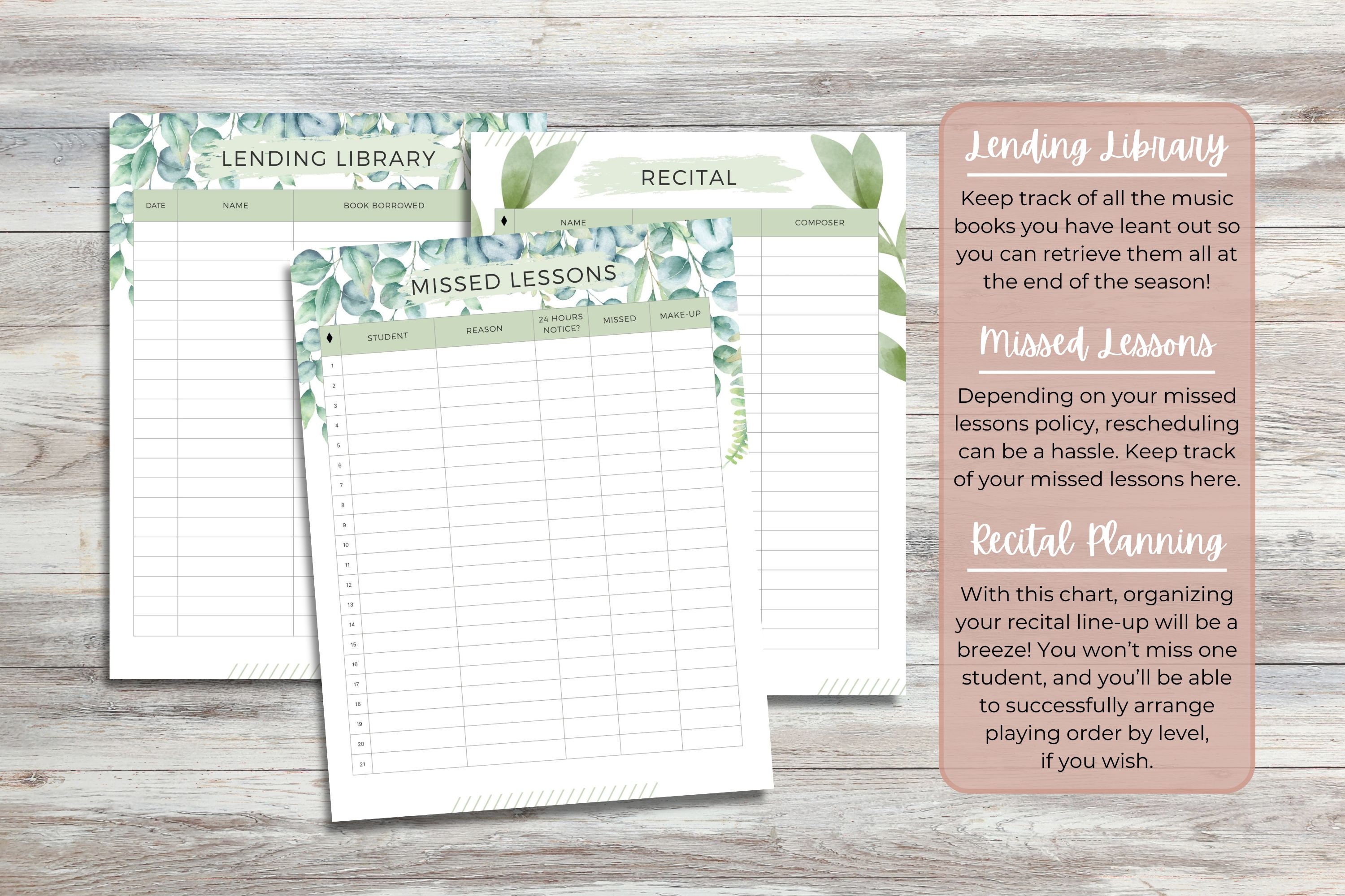 Printable Planner Pages for Music Teachers | Planning - Etsy