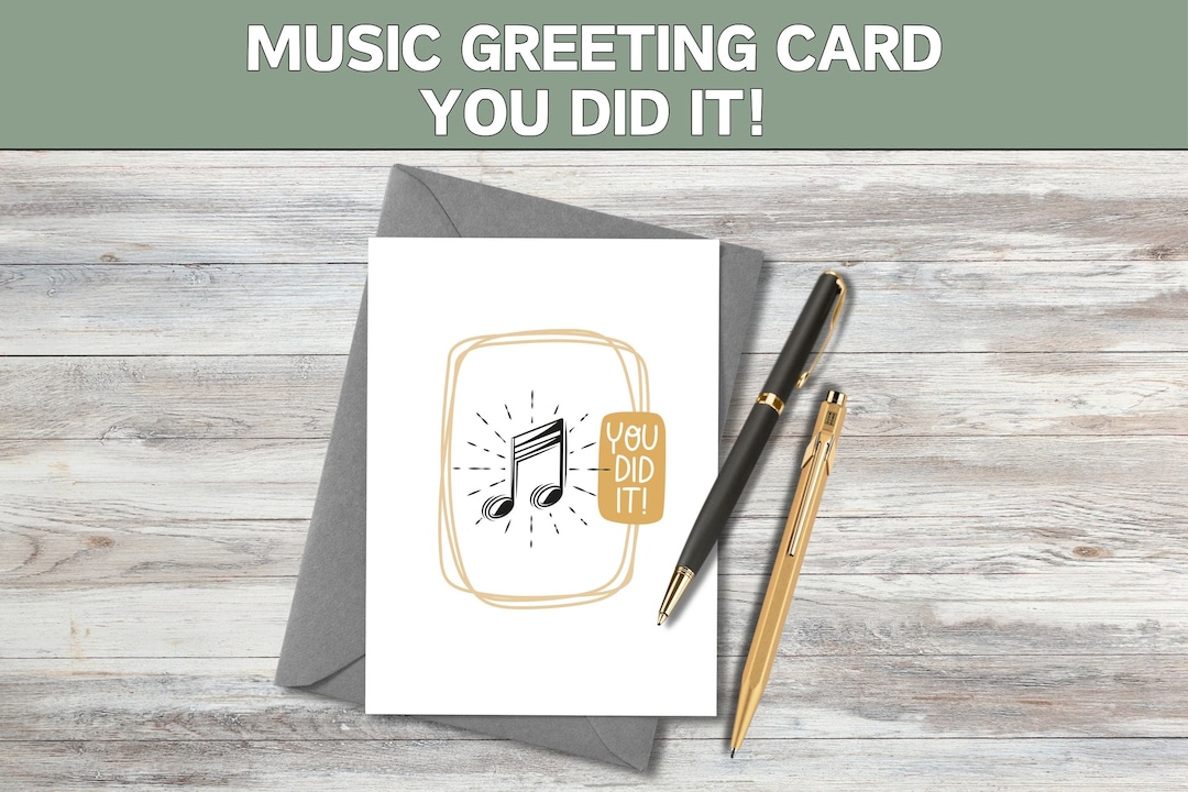 You Did It Music Congratulations Card Printable Greeting Card - Etsy