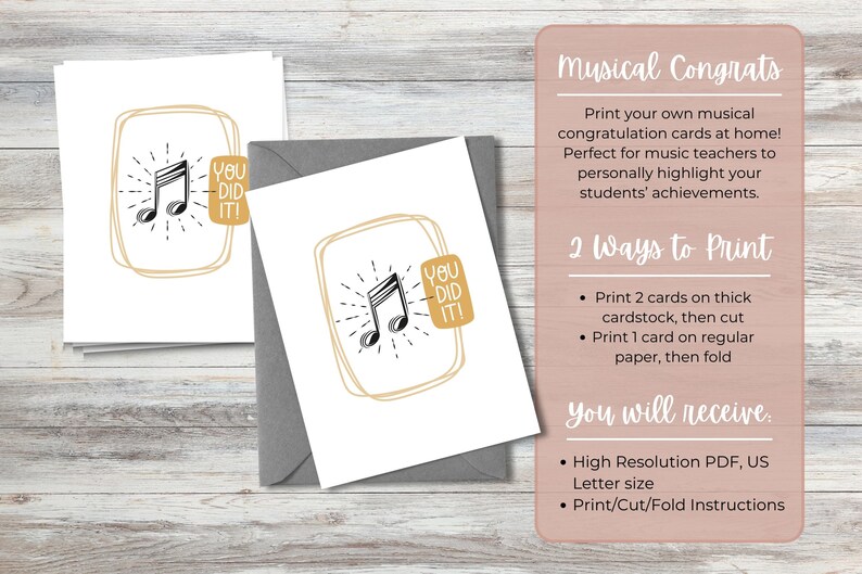 You Did It! Music Congratulations Card | Printable Greeting Card - Etsy