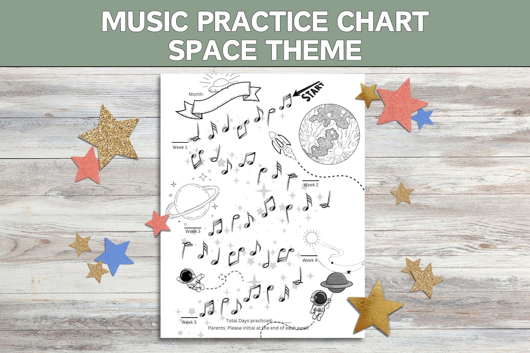Printable Music Practice Chart: Space Theme - Etsy