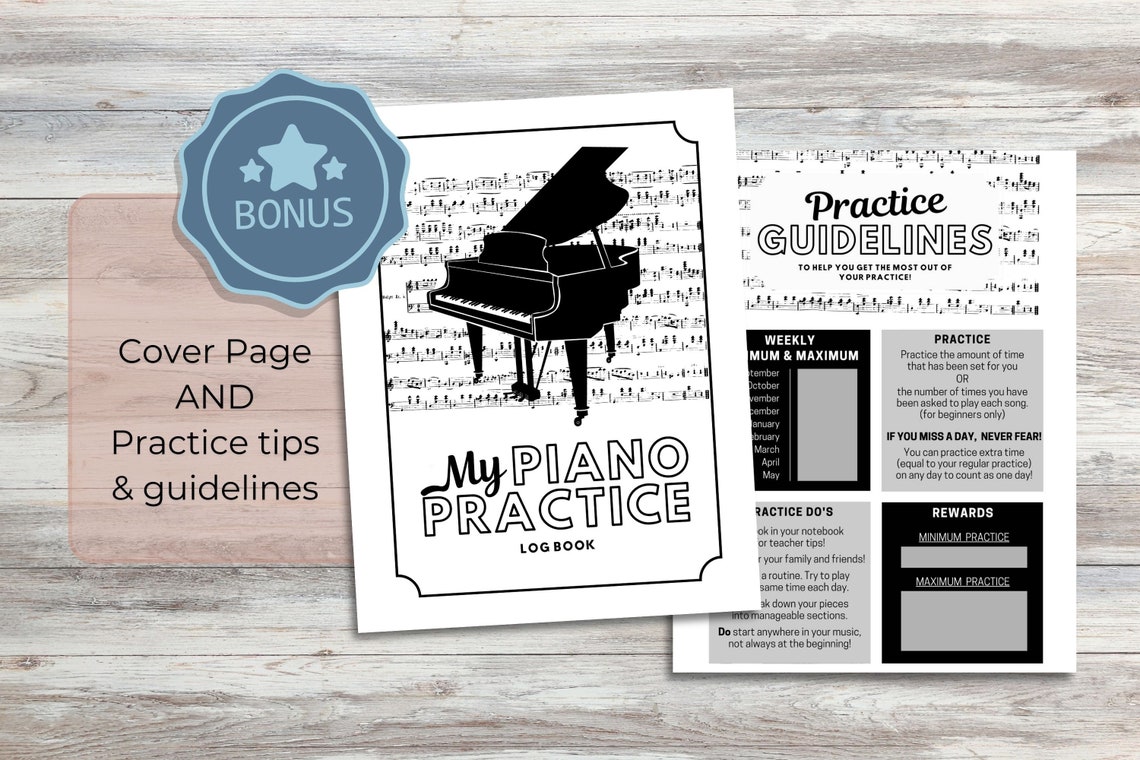 Music Practice Chart: Piano Pack | Piano Practice Chart | Printable ...