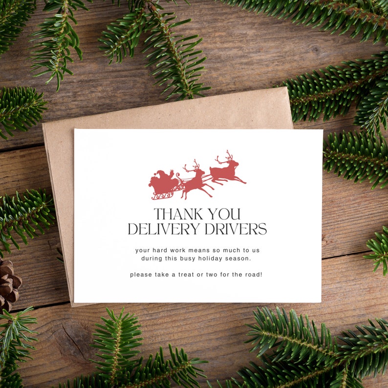 Delivery Driver Thank You Sign | Sleigh | DIGITAL DOWNLOAD, Christmas ...