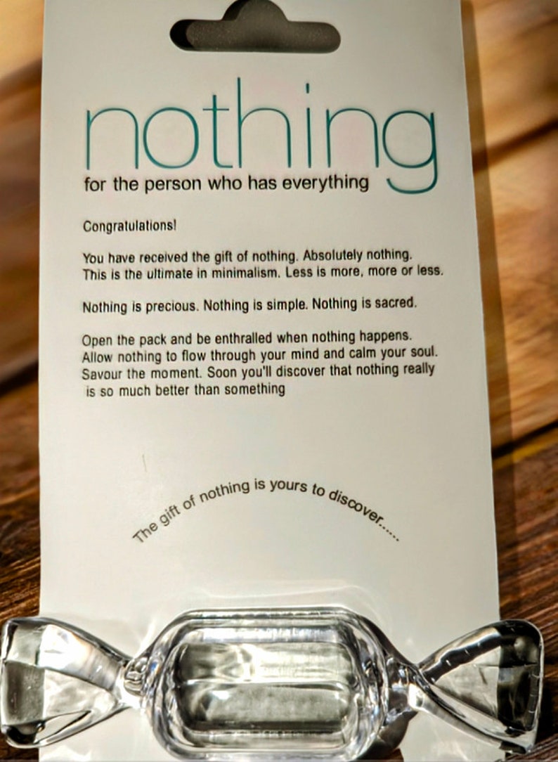 Incredible Gift of Nothing Card candy Shape FREE SHIPPING - Etsy