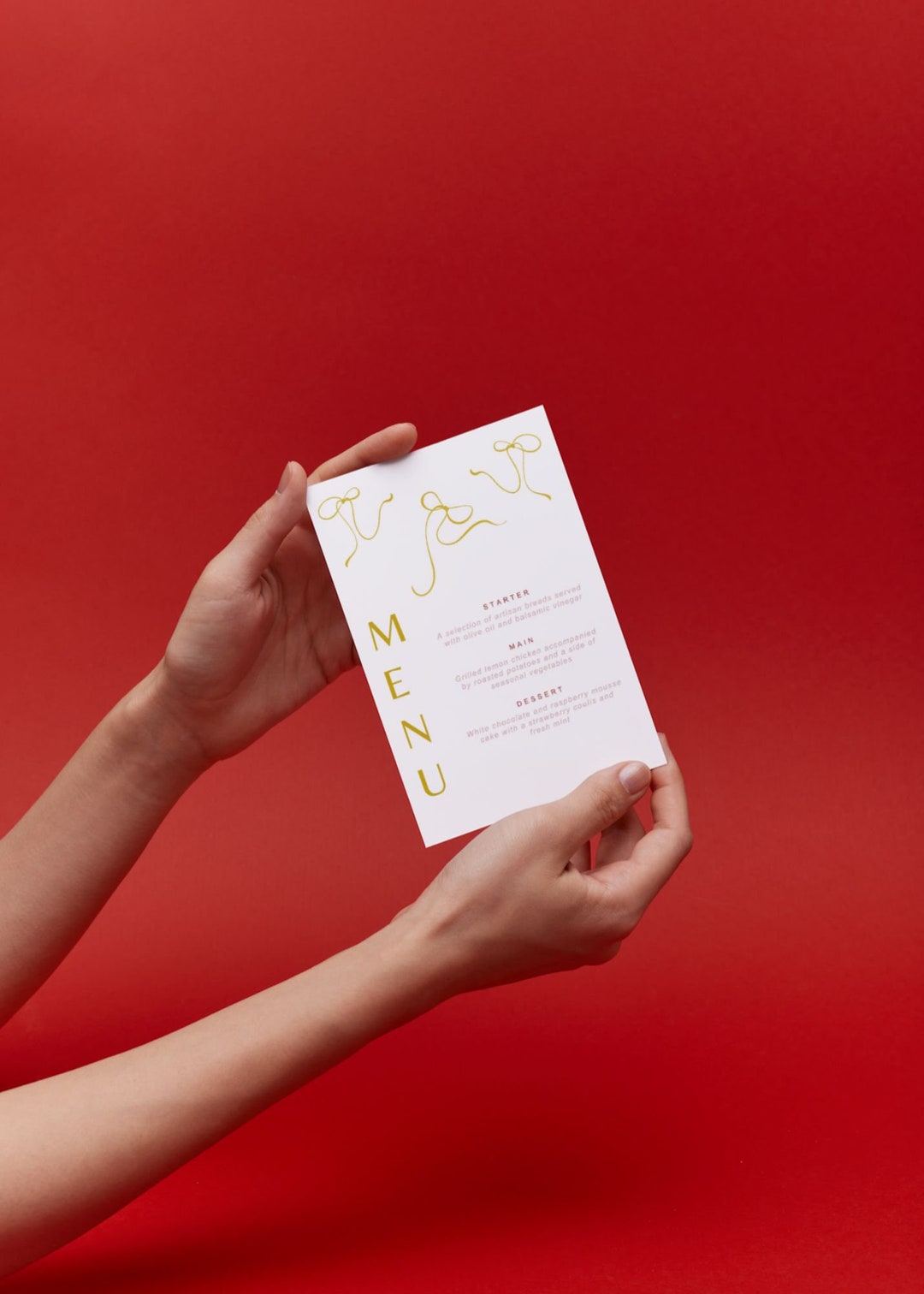 Bow Menu Template Elegant and Classic, Dinner Party Customizable Menu ...