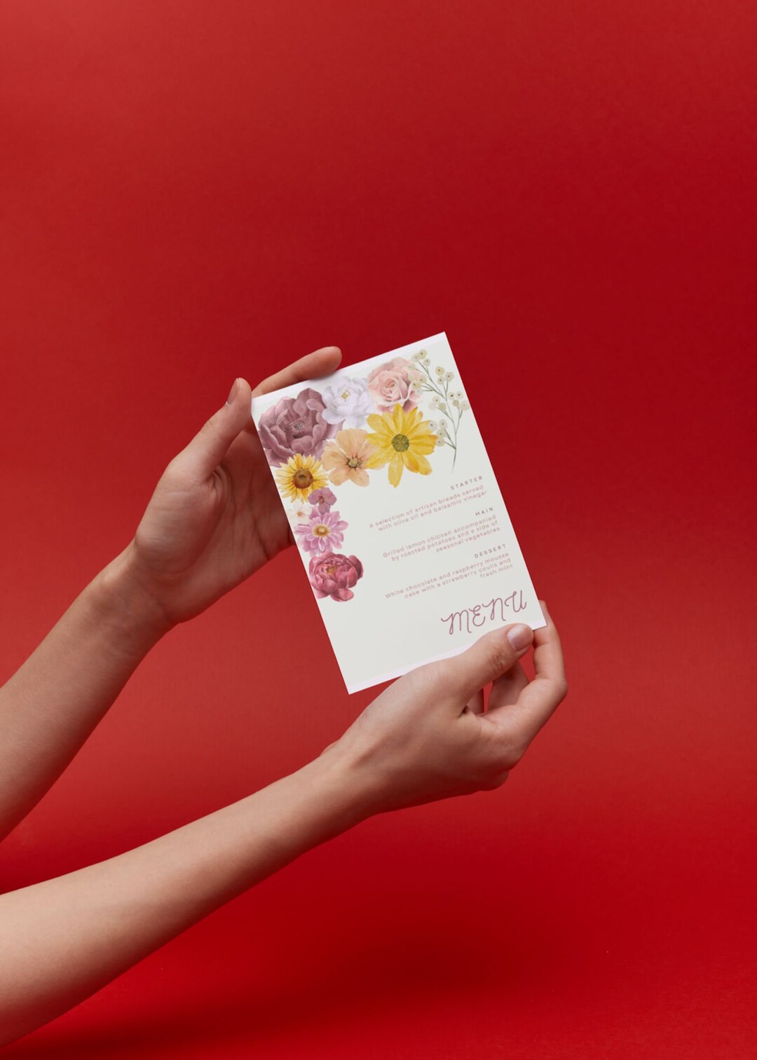 Bouquet Menu Canva Template, Customizable Digital Download Dinner Party ...