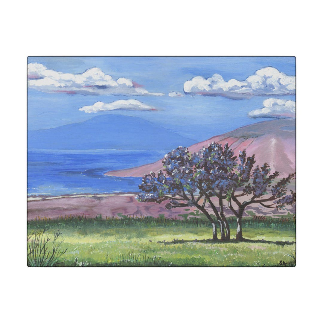 Maui Jacaranda Tree Painting on Canvas Print " Island Acrylic Wall Art ...