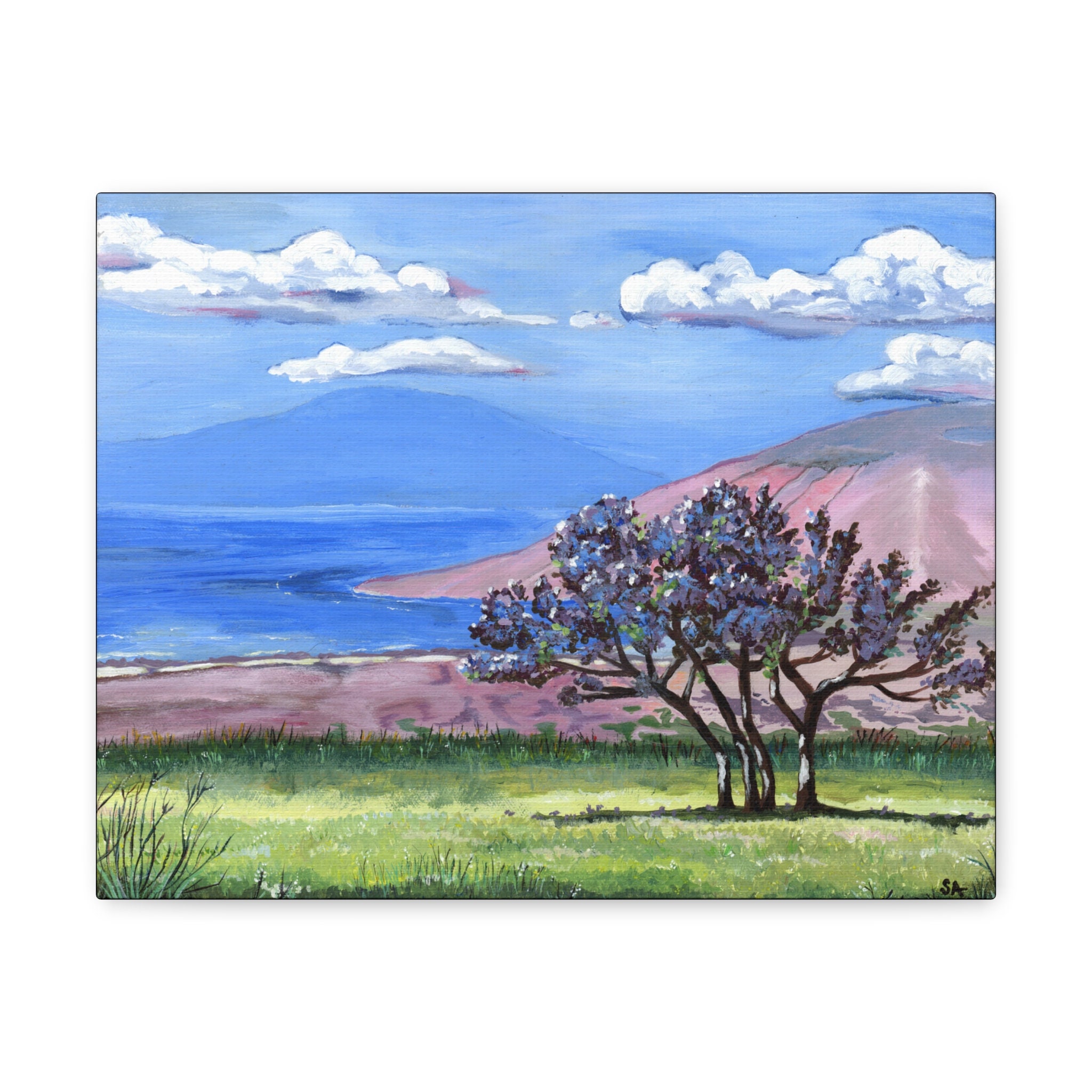 Jacaranda Tree Painting on Canvas Print Island Acrylic Wall Art - Etsy