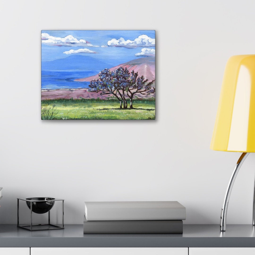 Jacaranda Tree Painting on Canvas Print Island Acrylic Wall Art - Etsy