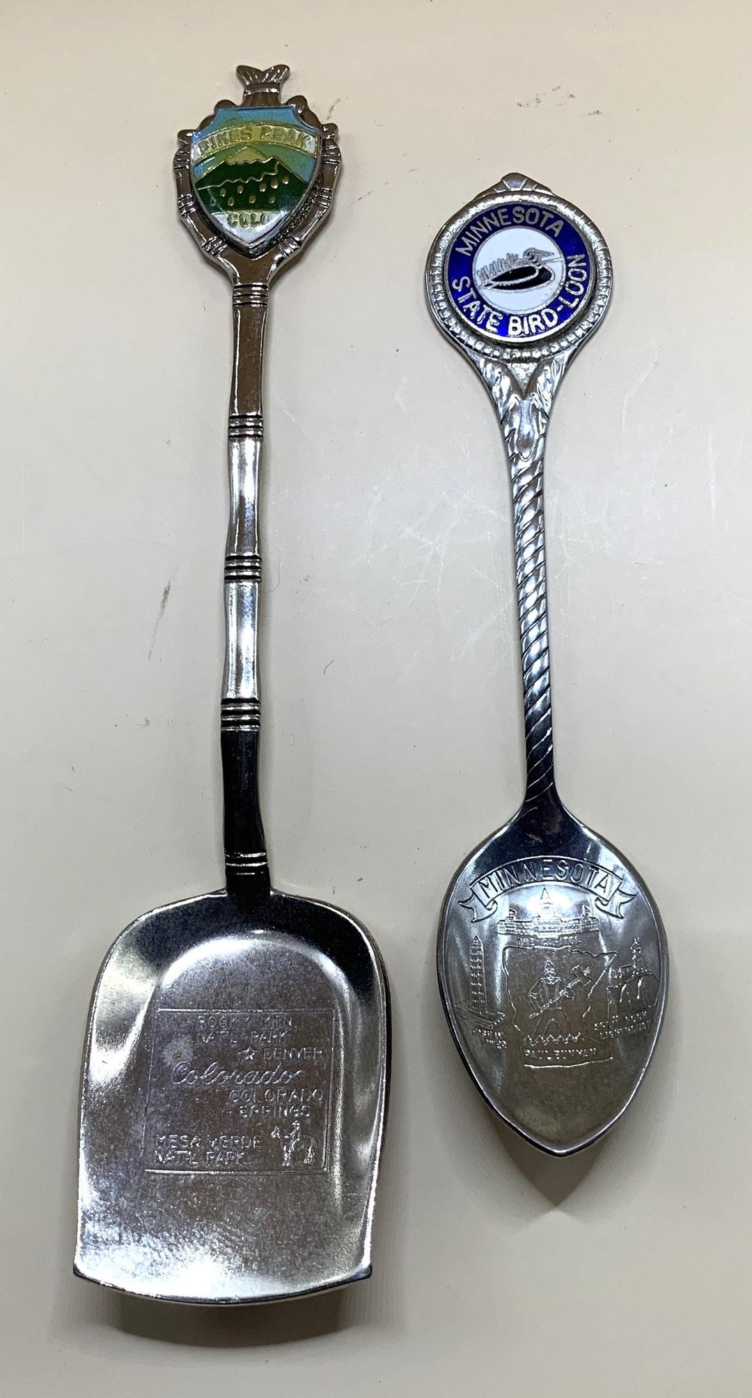 Vintage State Souvenir Spoons Colorado, Minnesota - Etsy