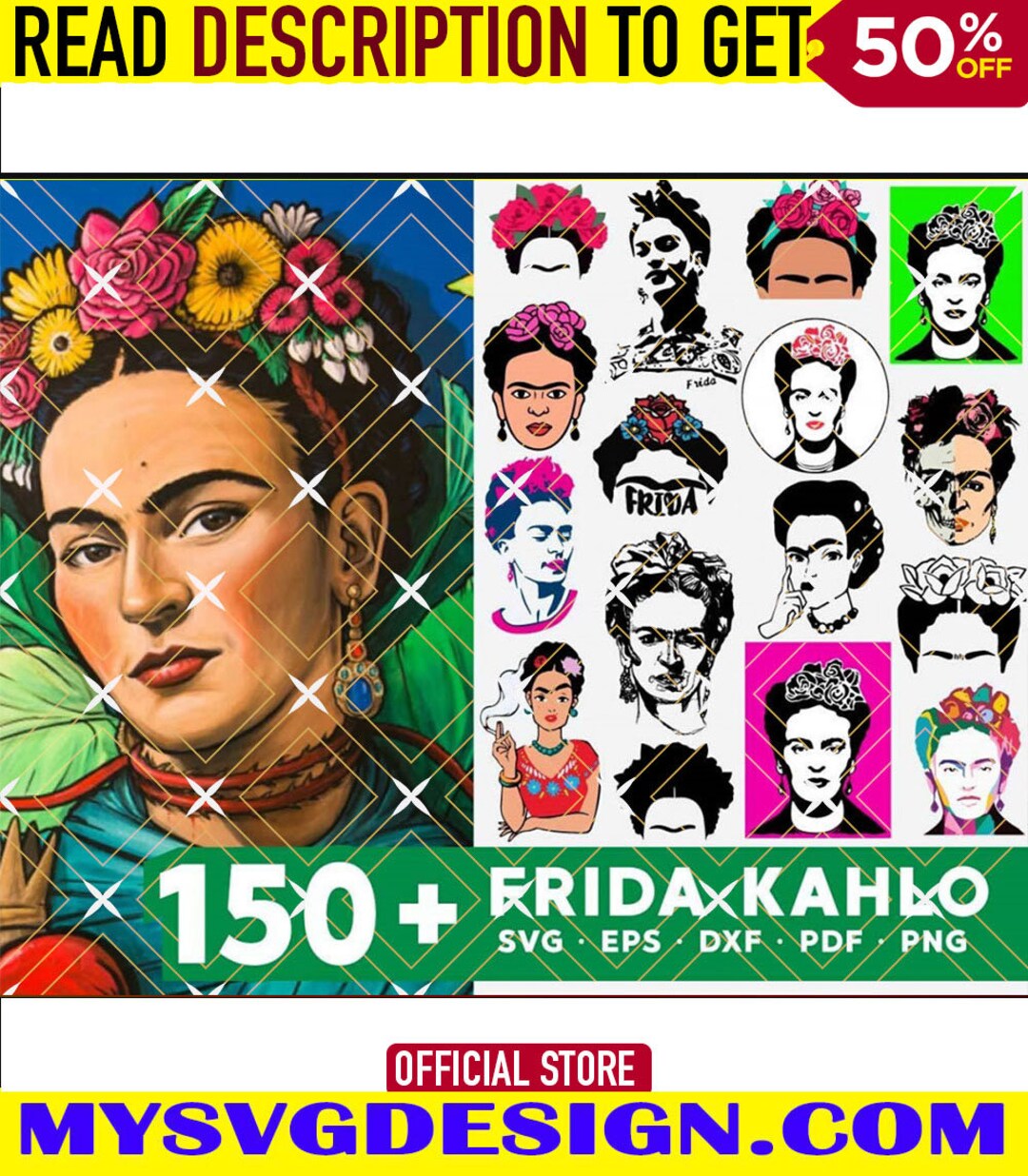 150 Frida Kahlo Svg Bundle /A - Etsy
