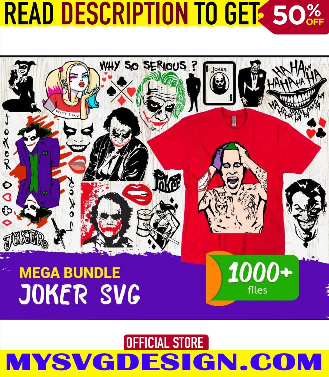 1000 JOKER SVG Designs, Svg Bundle Layered Item, Why so Serious, Cricut ...