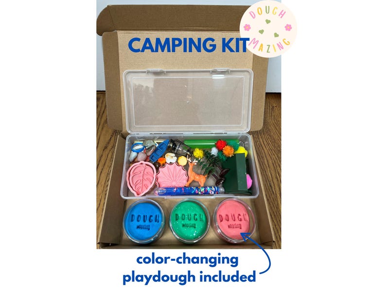 Camping Playdough Sensory Kit: Handmade Toys, Homemade Playdoh, Open ...
