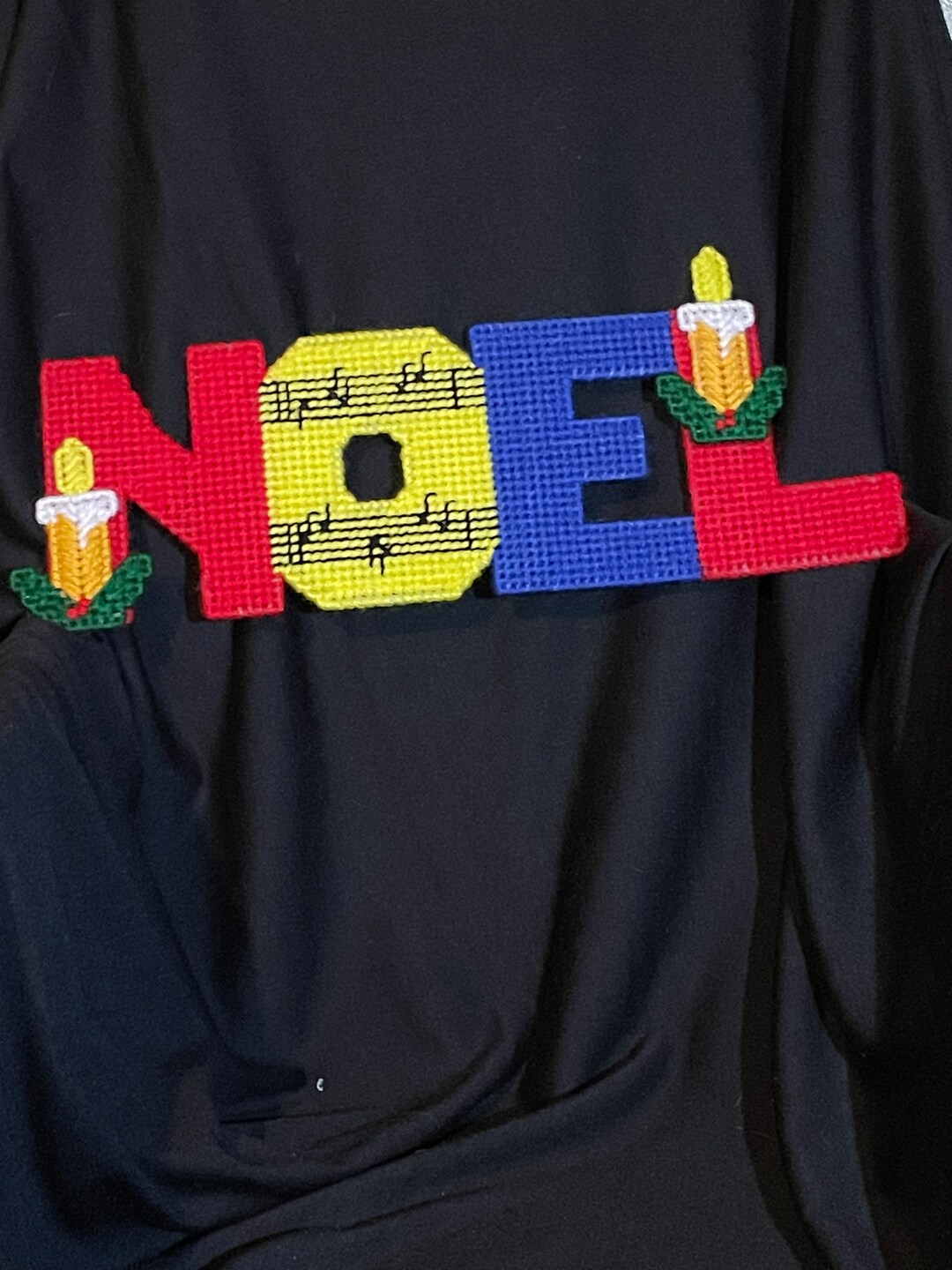 Noel Plastic Canvas Decoration Sign, Handmade Holiday Wall Art, Festive ...