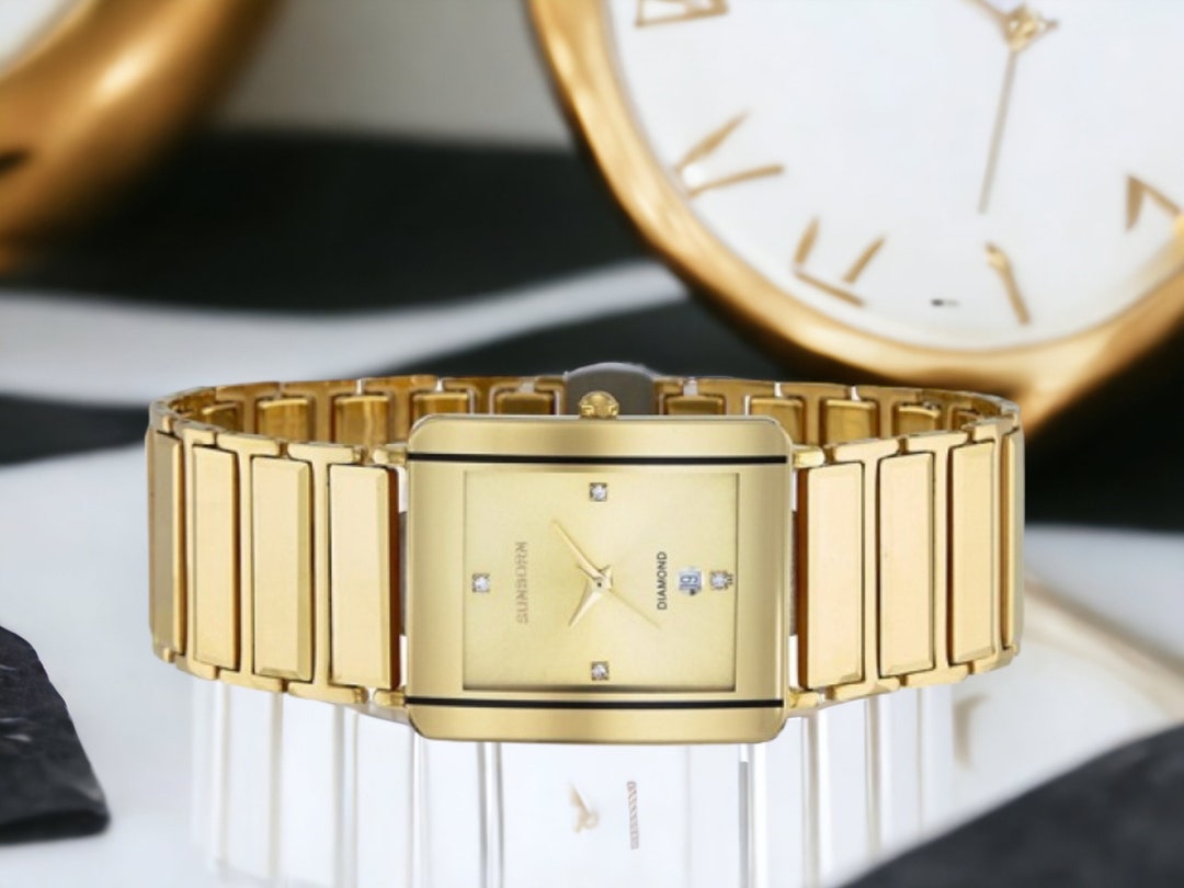 Rado Style Men Gold Luxury Ceramic Watch, Gift for Him - Etsy