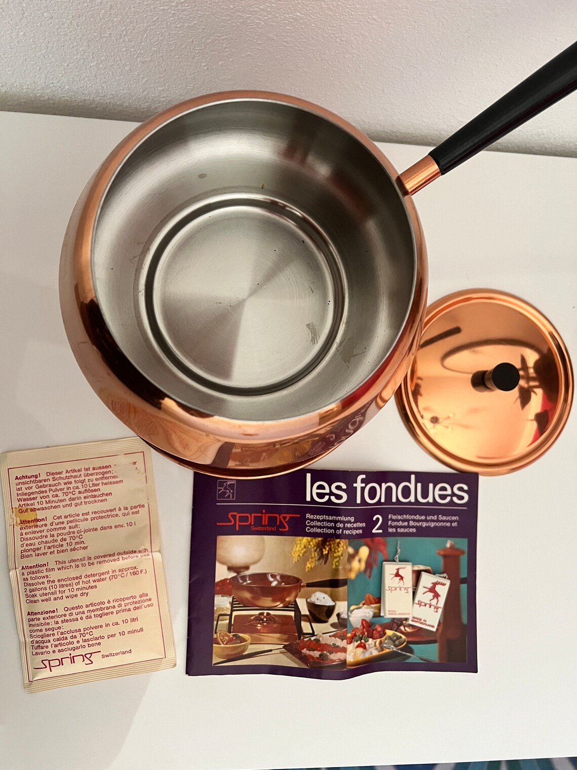 Vintage Spring Swissmar Copper Fondue Pot - Etsy