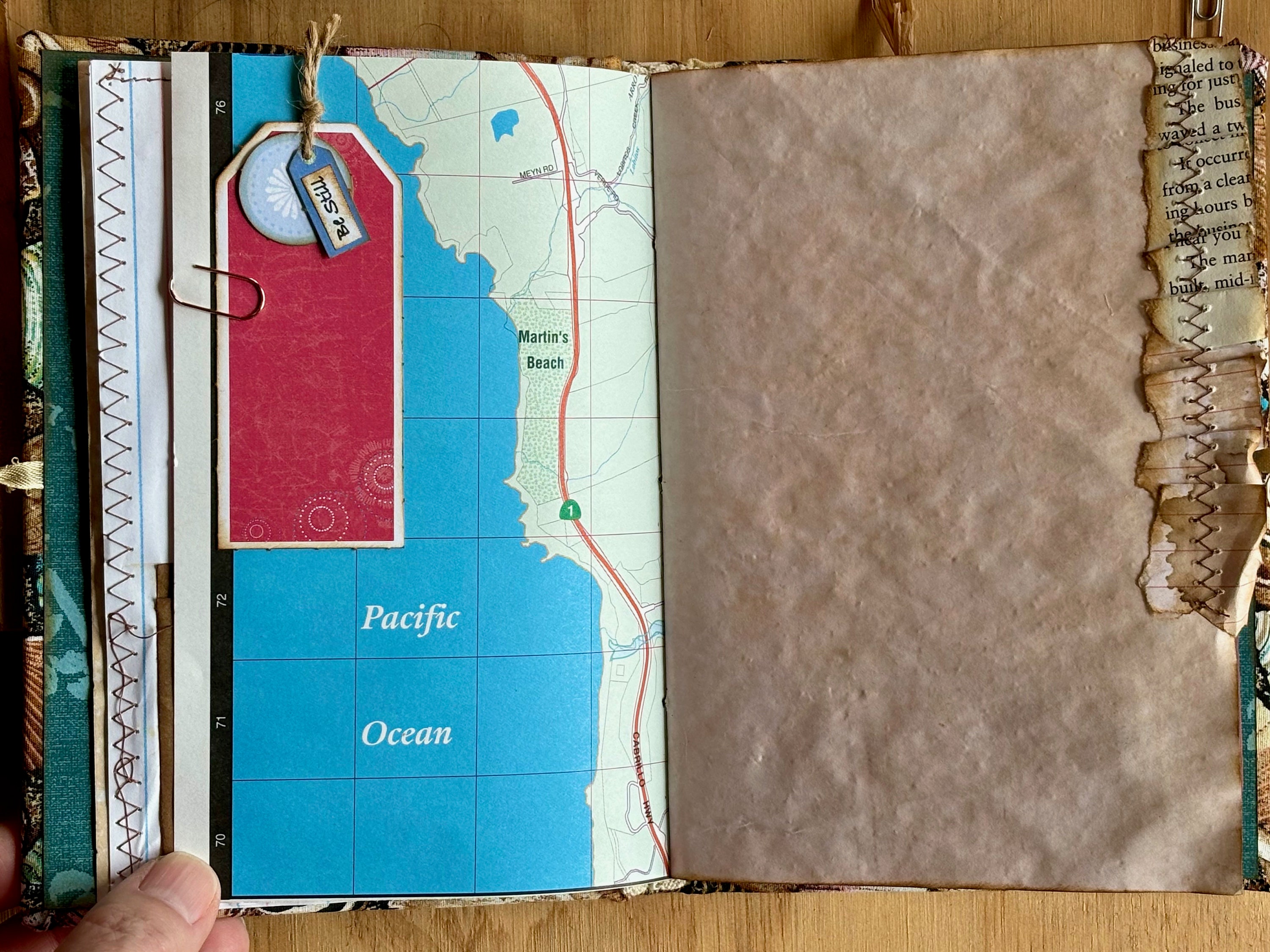 Handmade Sea Themed Journal With One Signature Full of Unique Pages ...