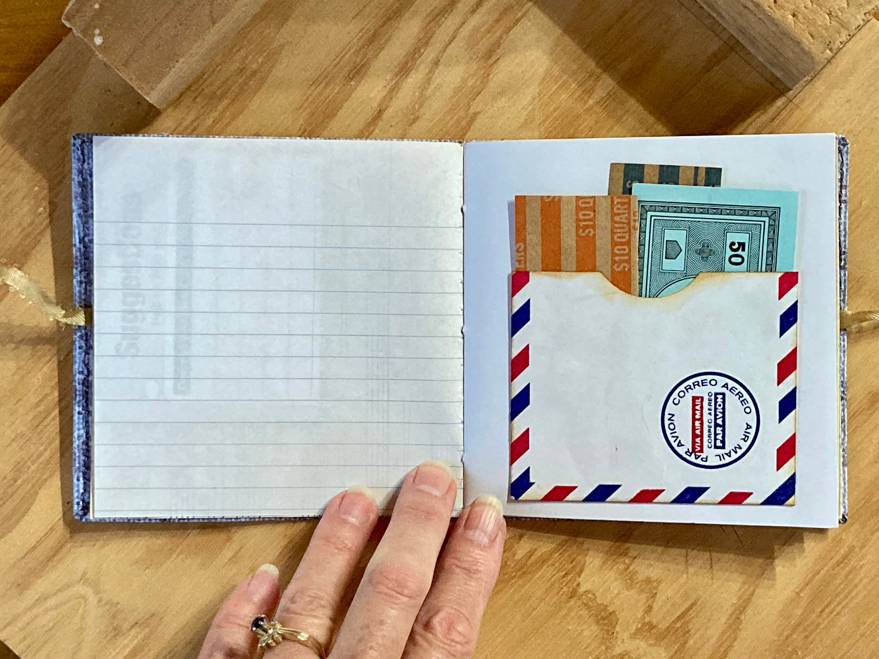 Postage Stamp Themed Handmade Journal Full of Envelopes, Postcards ...