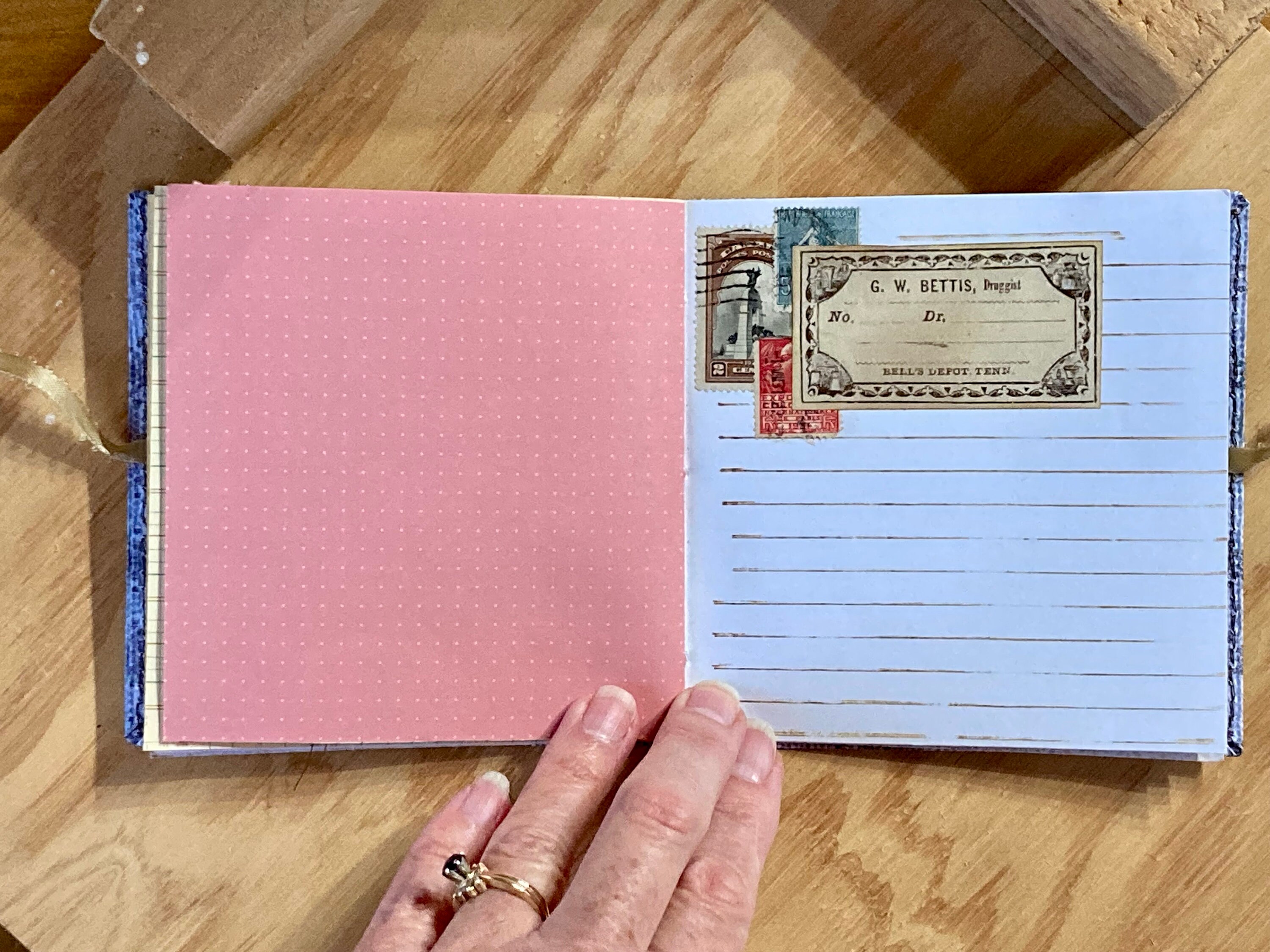 Postage Stamp Themed Handmade Journal Full of Envelopes, Postcards ...