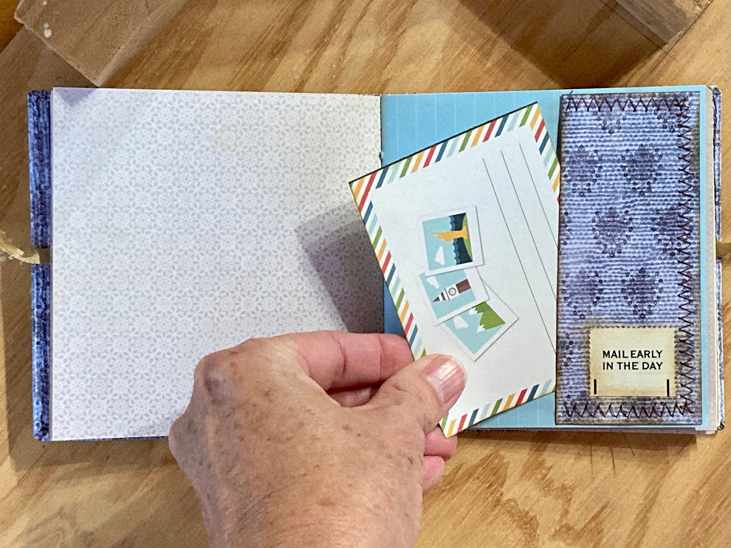 Postage Stamp Themed Handmade Journal Full of Envelopes, Postcards ...