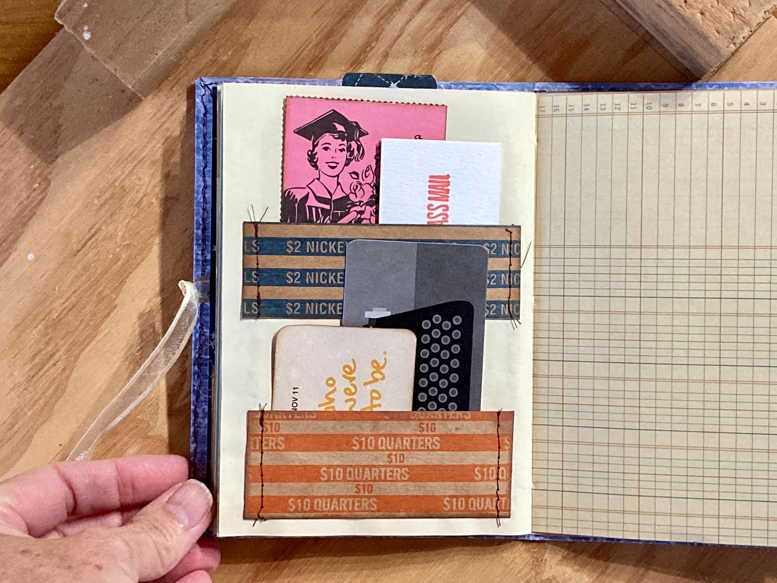 Postage Stamp Themed Handmade Journal Full of Envelopes, Postcards ...