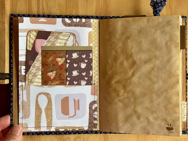 Coffee Themed Handmade Junk Journal With Cavallini Accents, Coffee ...