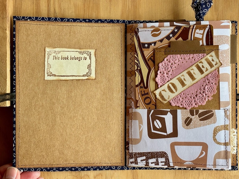 Coffee Themed Handmade Junk Journal With Cavallini Accents, Coffee ...