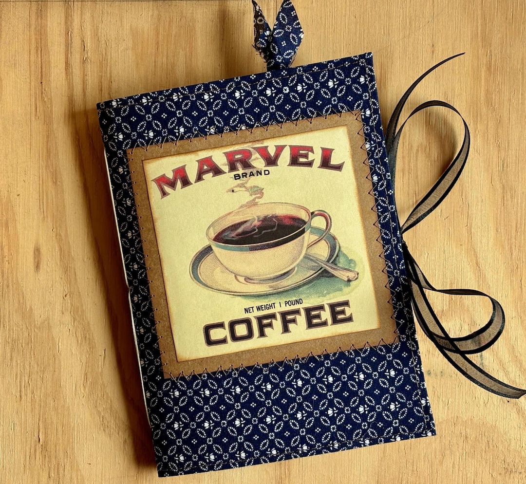 Coffee Themed Handmade Junk Journal With Cavallini Accents, Coffee ...