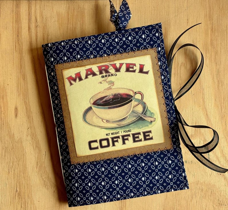 Coffee Themed Handmade Junk Journal With Cavallini Accents, Coffee ...
