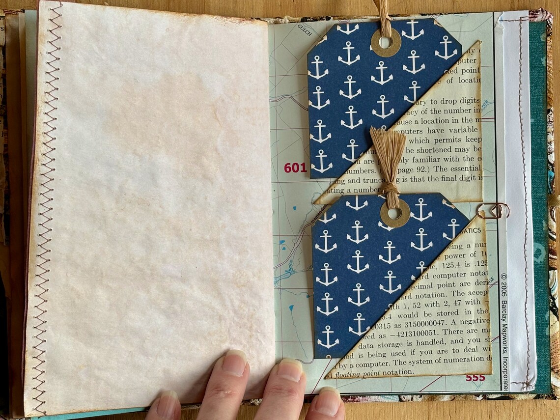 Handmade Sea Themed Journal With One Signature Full of Unique Pages ...