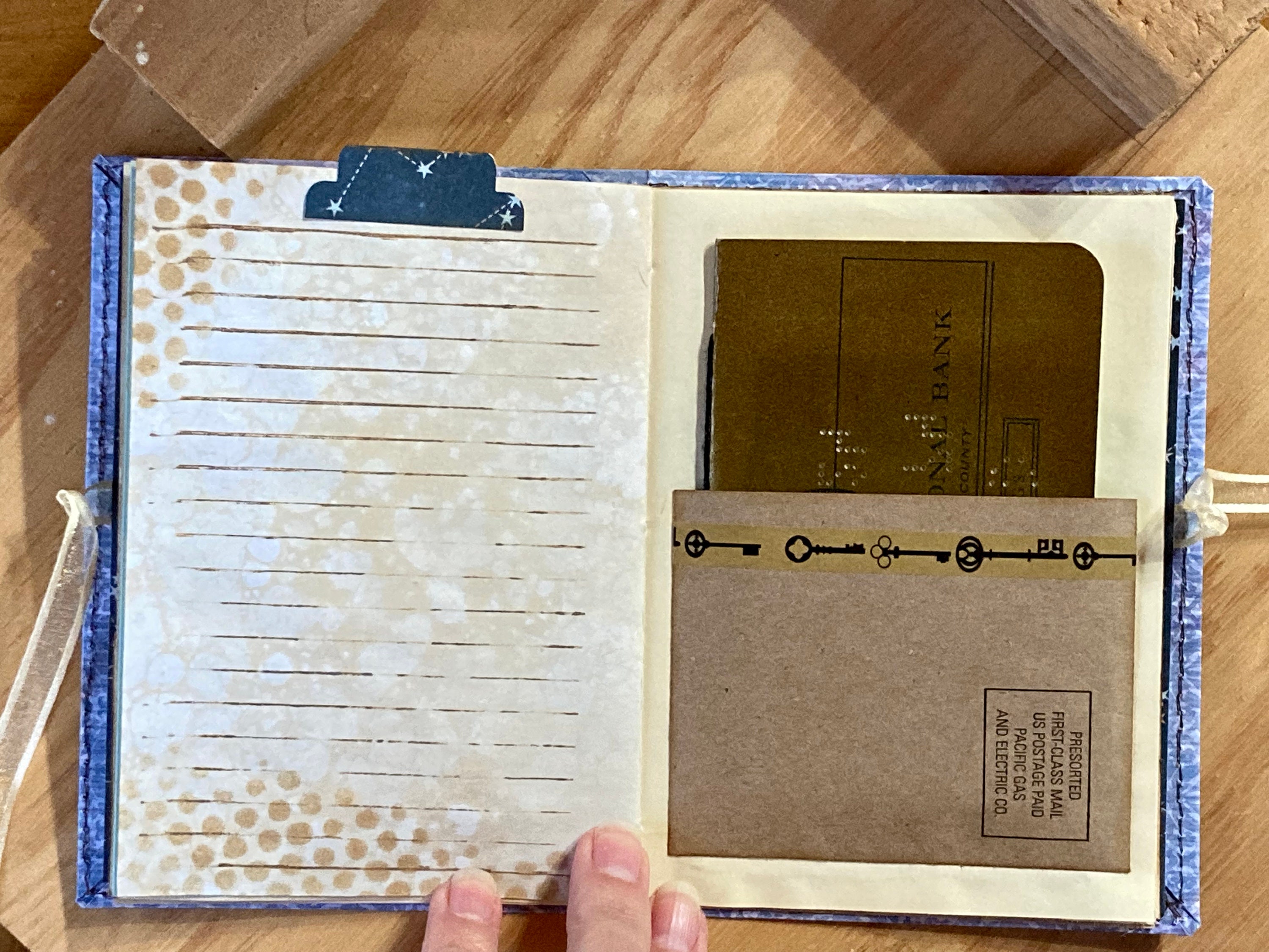 Postage Stamp Themed Handmade Journal Full of Envelopes, Postcards ...