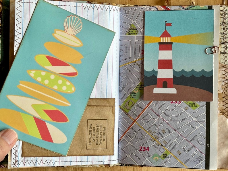 Handmade Sea Themed Journal With One Signature Full of Unique Pages ...