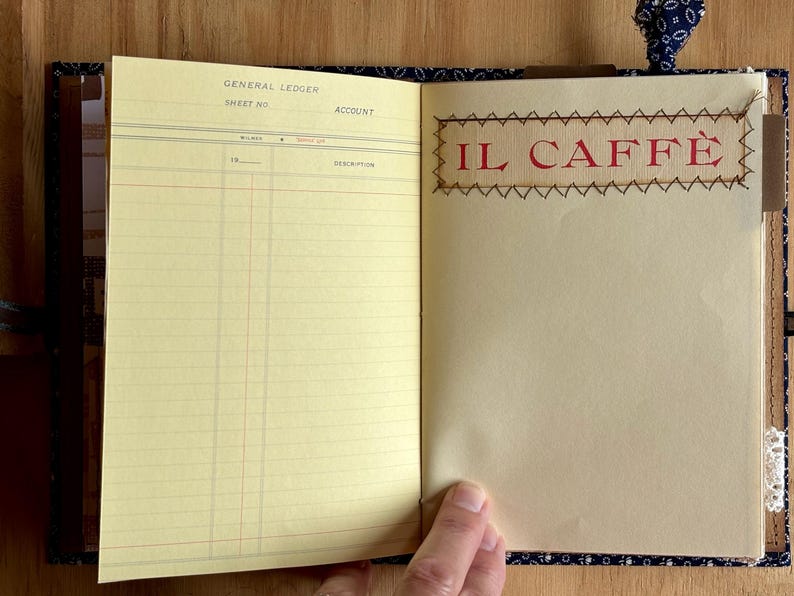 Coffee Themed Handmade Junk Journal With Cavallini Accents, Coffee ...