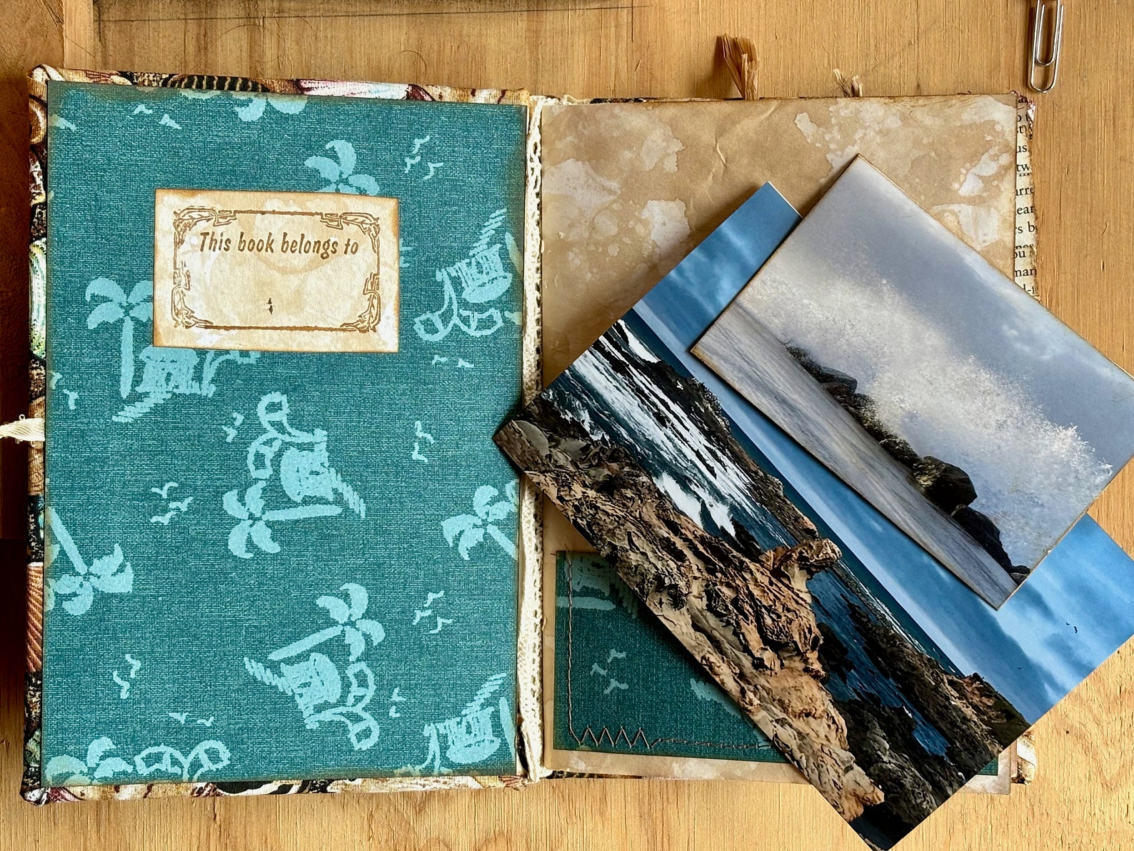 Handmade Sea Themed Journal With One Signature Full of Unique Pages ...