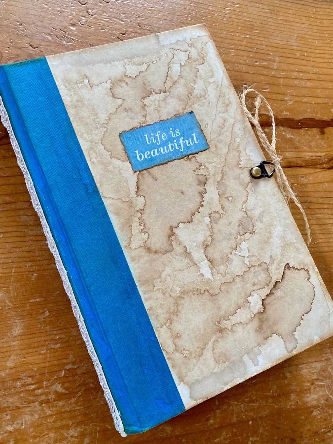 Handmade Altered Book Journal With Stuffed Pockets, Tags, Beautiful ...