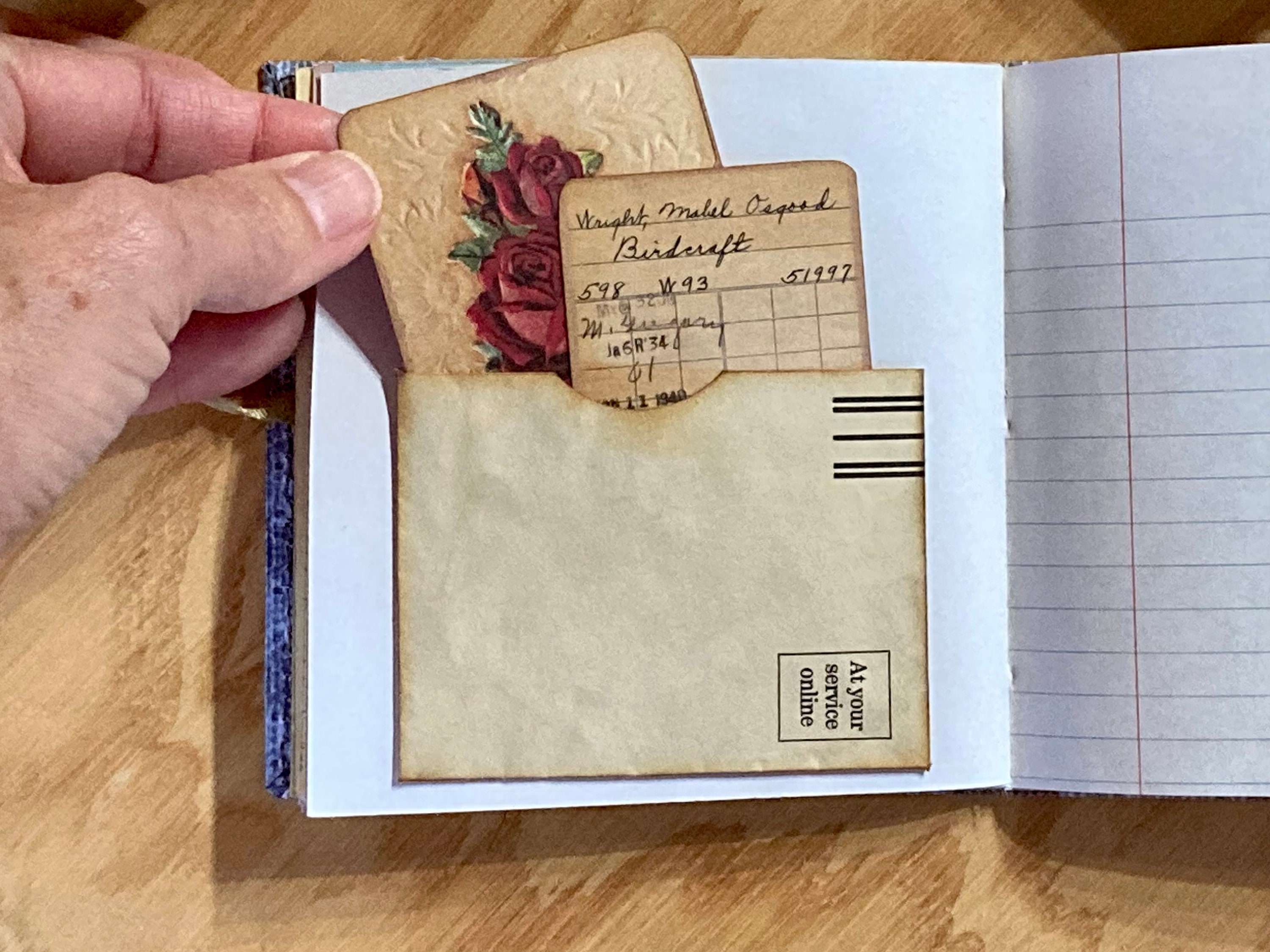 Postage Stamp Themed Handmade Journal Full of Envelopes, Postcards ...