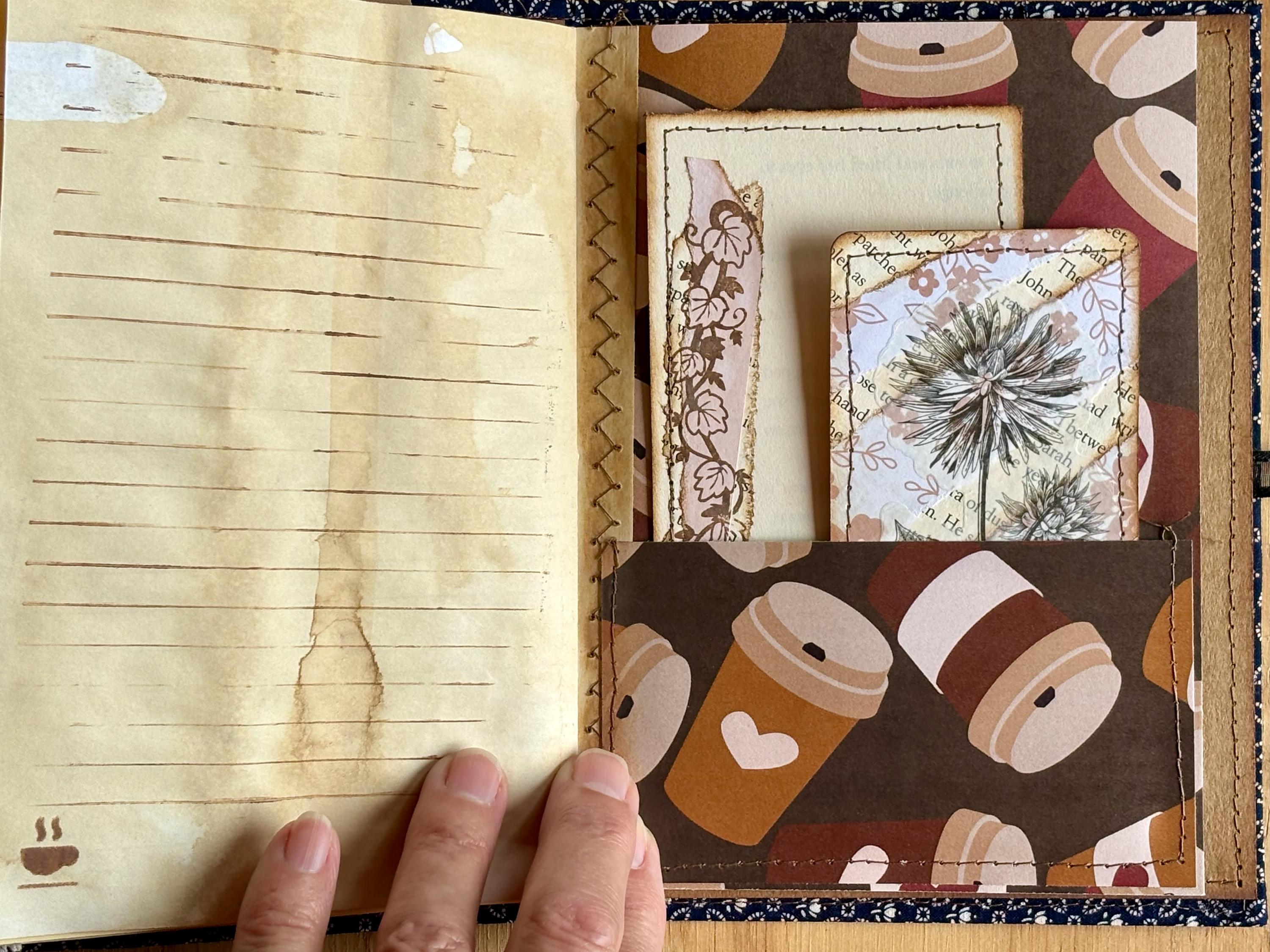 Coffee Themed Handmade Junk Journal With Cavallini Accents, Coffee ...