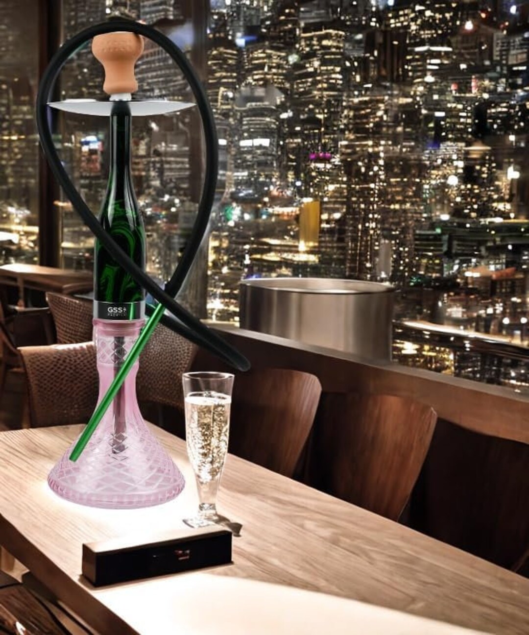 GSS Premium Single Hose Hookah Complete Set, Stylish Stem With Strong ...